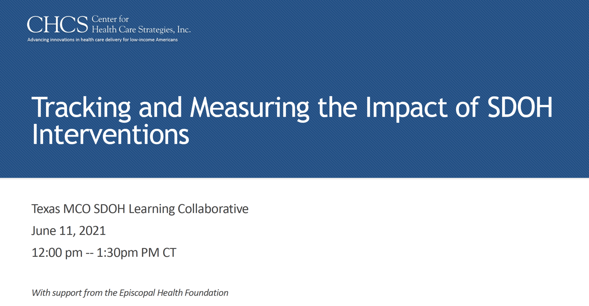Texas MCO SDOH Learning Collaborative: Tracking and Measuring the ...